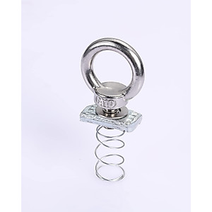 Strut Channel Nut and Eye Bolt Set - Heavy Duty Stainless Steel Eye Bolts M8, M10 | Zinc Plated Spring Nuts, Long Spring for Unistrut, M10, Pack of 4