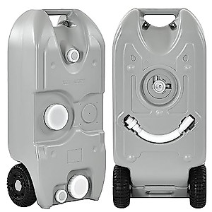 YITAHOME 10.6 Gallon Large Capacity Portable Water Holding Tank with Catching Metal Handle Odorless Tote for Camper with Large Wheels, Filling Port, Hose, Faucet, 2 Handles for Easy Carry & Fast Empty