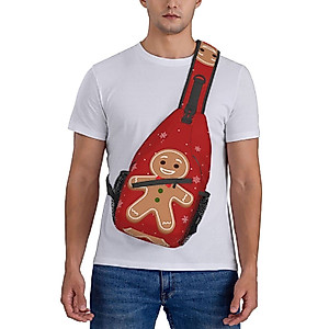 Mvirnsw Christmas Gingerbread Funny Sling Bag Crossbody Backpack Hiking Travel Daypack Chest Bag Lightweight Shoulder Bag For Women Men