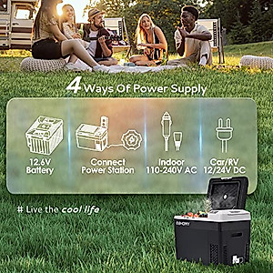 EUHOMY 12 Volt Refrigerator, 32QT（30Liter Portable Freezer Fridge, Car refrigerator with 12/24V DC & 110-240V AC, Electric Compressor Cooler for Camping, Travel, RV, Truck, Outdoor or Home use.