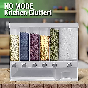 Dry Food Dispenser Cereal Container-Rice Dispenser 22 Pounds Pantry & Kitchen Storage Bucket (White)