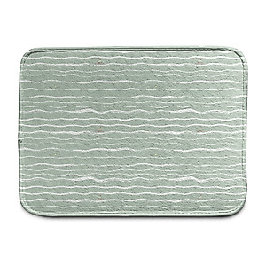 Lunarable Nautical Car Mat Set of 4, Pattern of Hand Drawn Waves with Boats Floating, Front & Back Seat Floor Mat Durable PVC Backing Car Accesory, Sage Green White