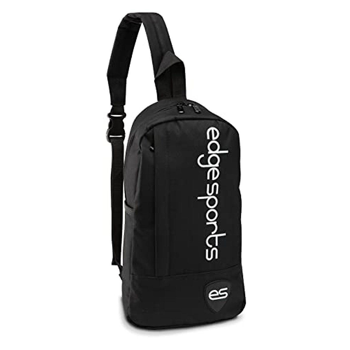 EDGE SPORTS Packable Sling Backpack - Water Bottle Crossbody Sling Perfect for the Gym, Hiking and Travel - Anti Theft Portable Bag (Black)