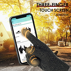 Achiou Winter Gloves for Men Women, Touch Screen Texting Warm Gloves with Thermal Soft Knit Lining,Elastic Cuff