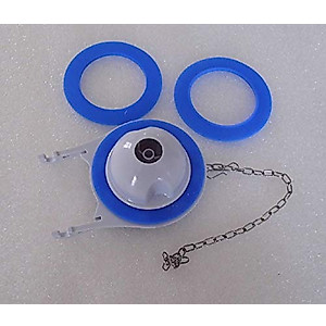 Toilet Flapper Valve fits Jacuzzi and Kohler 3.5 inch Toilets, Has 9 in. Chain and Two Extra Silicone Replaceable Seals White