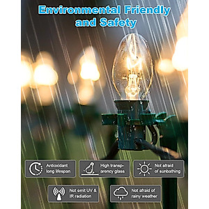 OuuKoo Salt Lamp Bulbs - 15 Watt Light Bulbs for Scentsy Wax Warmer - C7 Replacement Bulbs for Plug in Wax Diffuser- Warmwhite - Dimmable,15 Packs