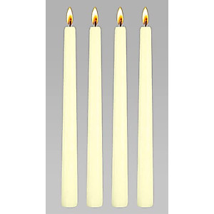 Ner Mitzvah White Beeswax Passover Seder Candles - 8 Hour Burn Time - Tall Beeswax Candles - Pack of 4 Bee Wax Taper Candles