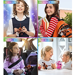 Puzzled Monkey Plush Keychain Stuffed Animal Toy - Soft Wild Life Animal Brown Chimp Charm Keyring, Cute Decorative Plush Toy Accessory Fun Buddy - 4 Inches