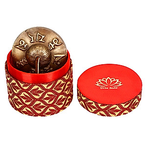 Divine Sound Tibetan Tingsha "Om Mani Padme" Brass Manjeera Finger Cymbals 7.6 cm / 3" Musical Instrument