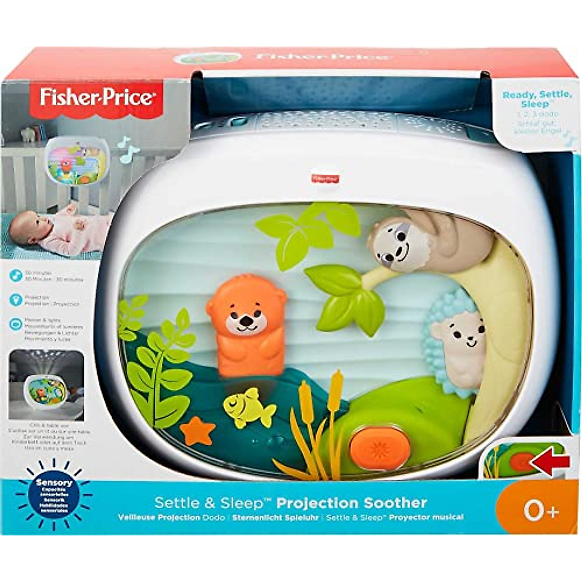 Fisher-Price Baby Sound Machine Settle & Sleep Projection Soother With Sensor And Customizable Music & Light Projection