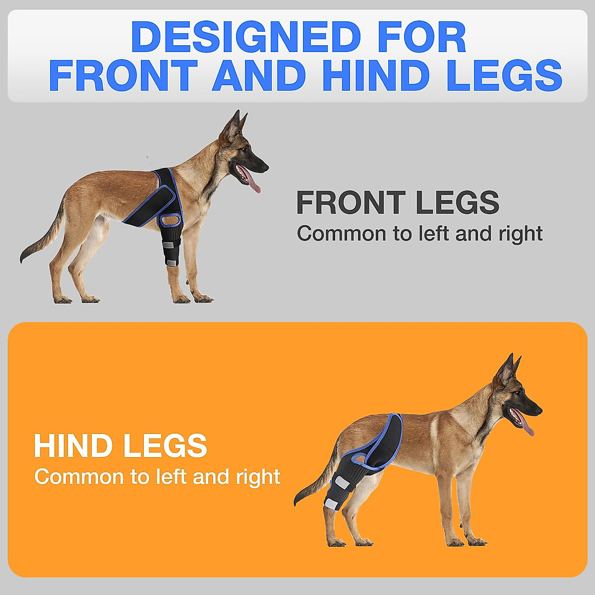 MASBRILL Dog Knee Brace, Adjustable Dog Brace Protector Pads for Back Leg,ACL Hind Leg Brace for Dog Cruciate Ligament Care Knee Brace for Dogs Rear Leg, Joint Pain and Muscle Sore