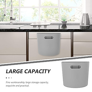 Amosfun Hanging Trash Can Wall Mounted Trashcan Kitchen Compost Bin, Small Kitchen Trash Bin Rubbish Container for Cupboard, Bathroom