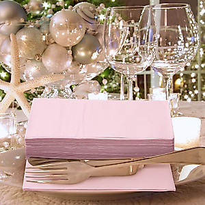 300 Pcs 2 Ply Cocktail Napkin Disposable Soft Napkins for Dinner Wedding Party Birthday Bridal Anniversary Reception, 13 x 16 Inches (Green)