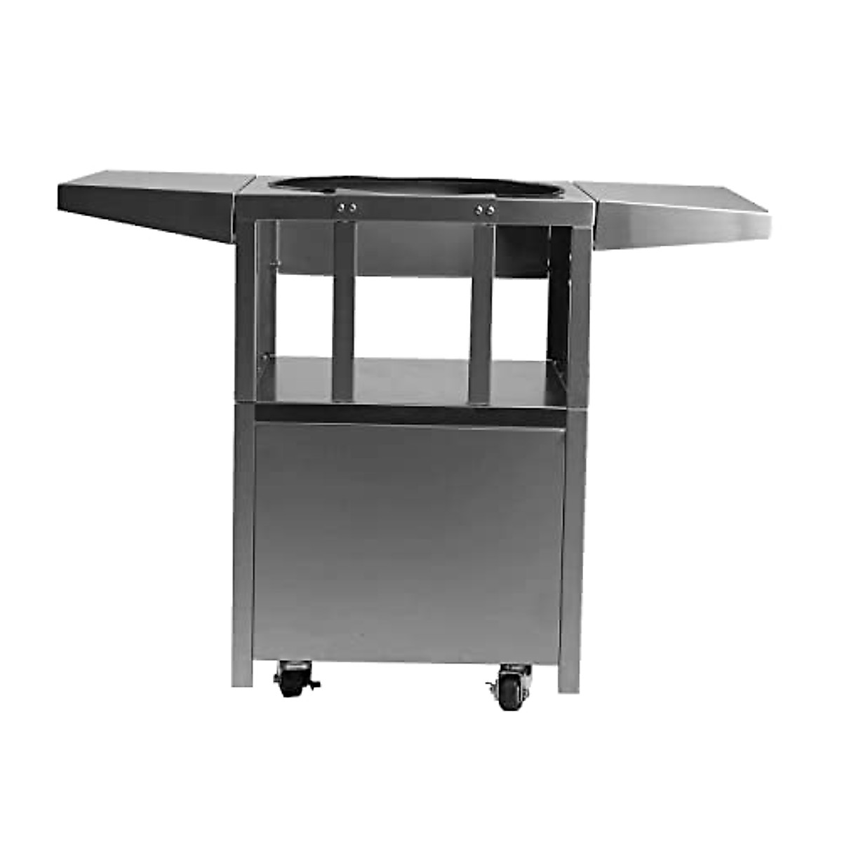 BBQGUYS Signature Stainless Steel Grill Cart for 18-Inch Kamado Grill - Fits The Blaze Kamado, Big Green Egg Large, & Kamado Joe Classic - BBQ-KGC-SS