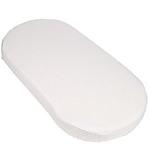 Mecc ecoh Baby Bassinet Mattress with 100% Breathable Cover, Waterproof Linning Rattan Oval Bassinet Pad, Hypoallergenic, Non-Toxic, Safer, Hypoallergenic, for Moses Basket, 15" x 30" x 2"