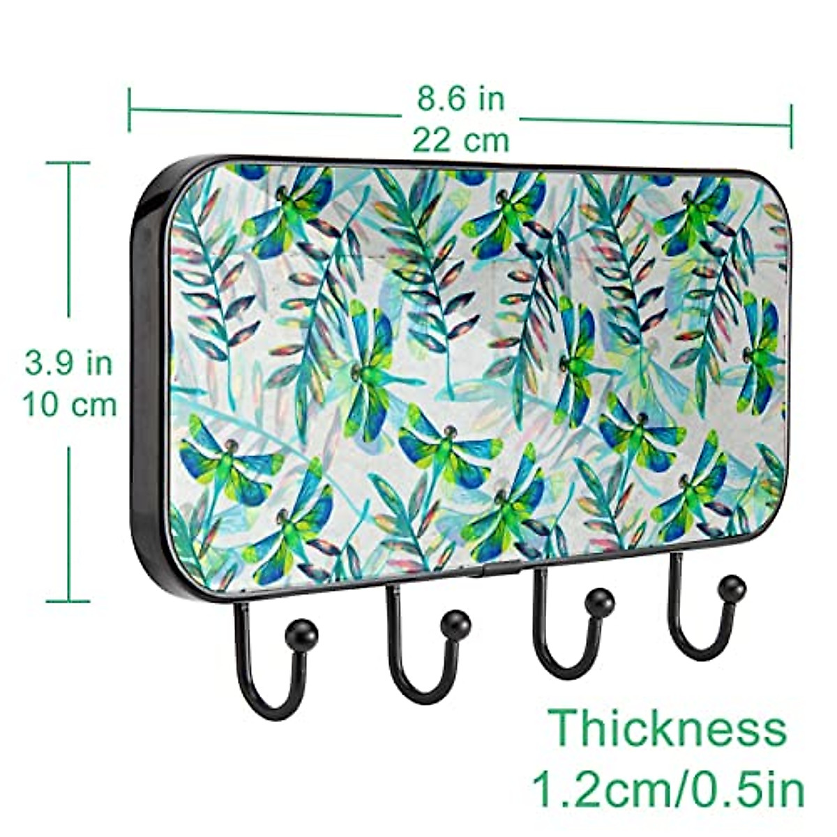 Lyetny Towel Holder Wall Mounted Towel Rack Bathroom Decor Bathrobe Robe Coat Clothing Beautiful Green Dragonfly Bath Towel Hanger Storage Organizer