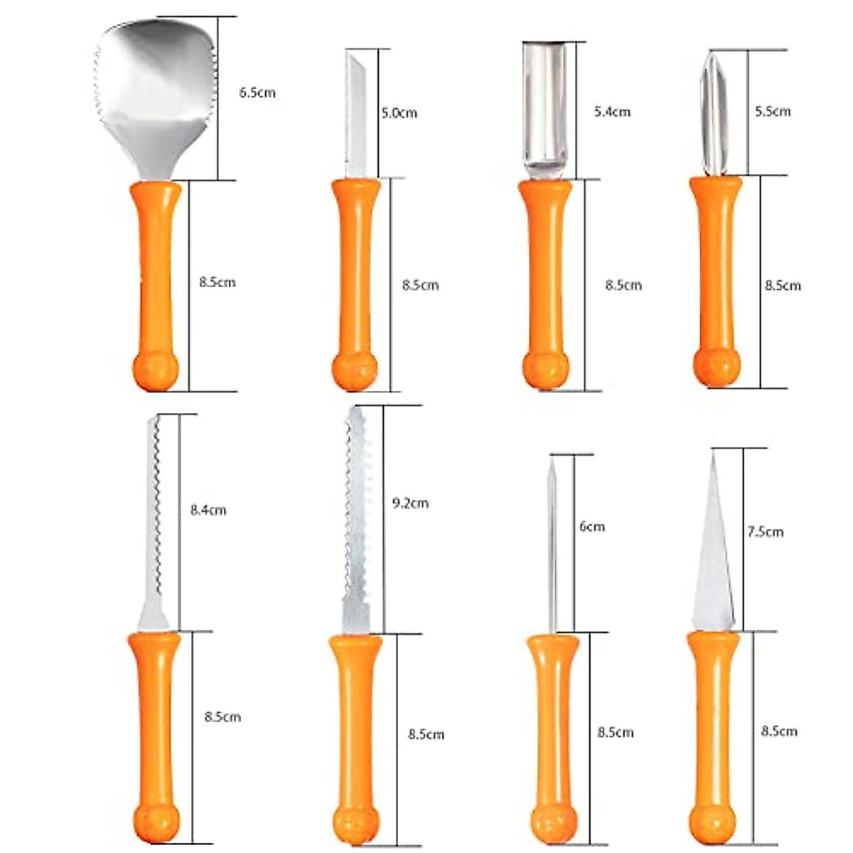 Pumpkin Carving Kit Tools Halloween Pumpkin Carving Set, Heavy Duty Stainless Steel Knife Set, Professional Punkin Carver family Sculpting Tool Push in for Kids & Adults with Carrying Case(8pcs)