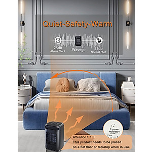 IWENUAN Space Heater, Portable Electric Heaters for Indoor Use with Thermostat, 3 Modes, 70° Oscillation, Remote, 1500W PTC Ceramic Fast Safety Small Heater for Bedroom Office Desk (Black)