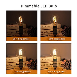 Austin Coast G25 LED Globe Edison Light Bulbs, Vintage Dimmable LED Filament Light Bulb E26, 6W Equivalent to 60W,2700K Warm White, G25 Glass Edison Style for Bathroom Makeup Mirror 6 Pack