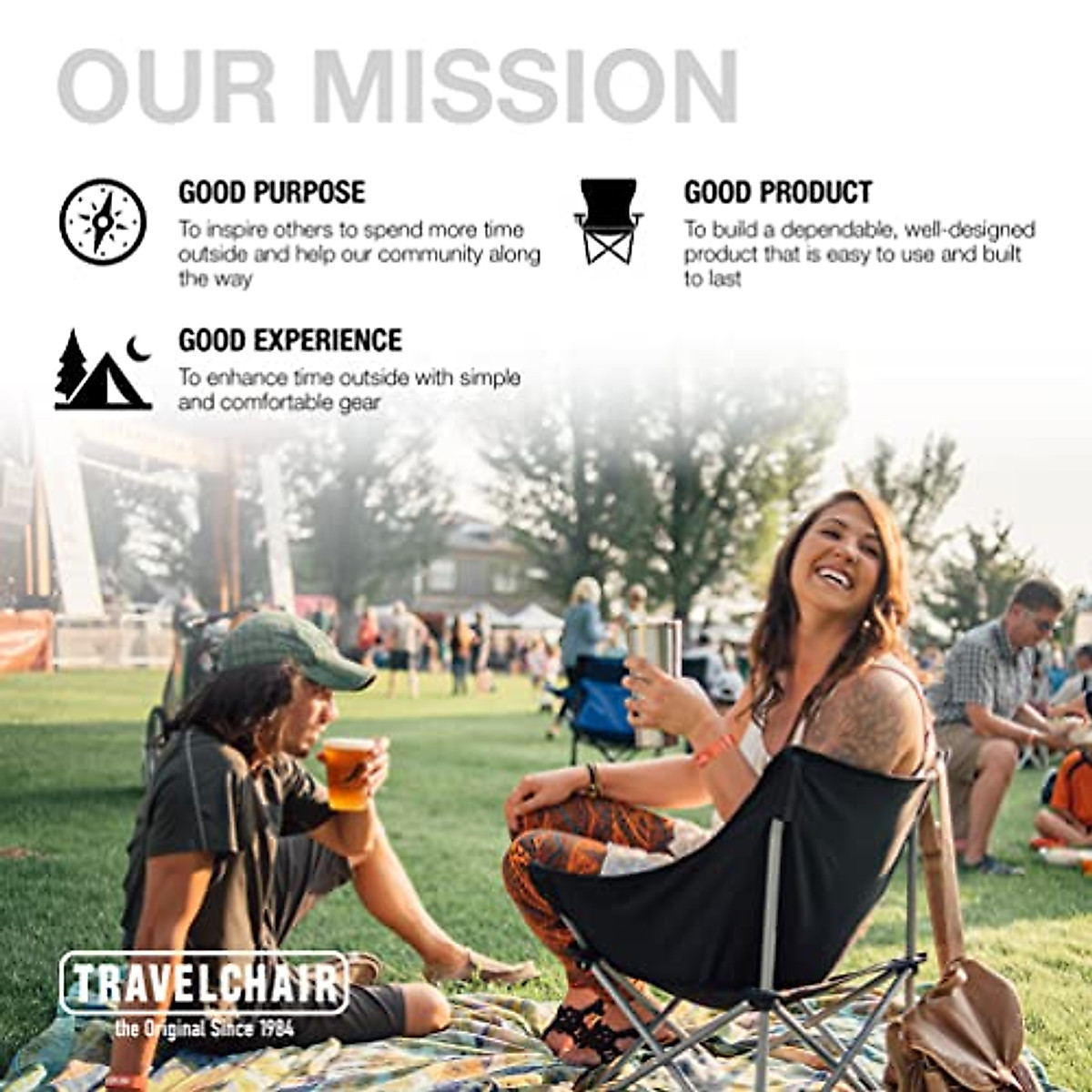 Travel Chair Travelchair-ABC Chair w/Recycled Fabric (2288-RCYCL) Portable Outdoor Furniture, Repreve, Brown