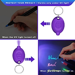 Daemson Invisible Ink Pen, Spy Pen with 9 PCS Mini UV LED Keychain Flashlight, Disappearing Ink Magic Pen with Black Light Markers for Secret Notes, Fit for Christmas Halloween Holiday Gifts (9 PCS)