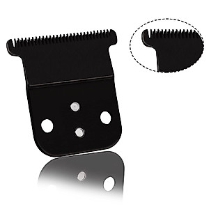 Professional SlimLine Pro Li Trimmer Replacement Blade Comfort Edge T-Blade Set Compatible with Andis Outliner Trimmer #32105 D-7 D-8,Ceramic blade + Sliver Steel Blade （Black)