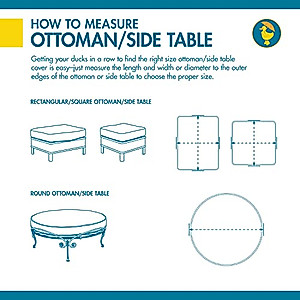 Duck Covers Elegant Waterproof 47 Inch Patio Coffee Table Cover, Outdoor Ottoman Cover