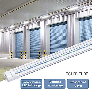 JOMITOP 4 Ft T8 LED Tube Light 22W G13 Base 5000K Daylight White,Ballast Bypass Required, Dual-End Powered, 60W Replacement LED Bulb Lights, 2640 Lumens, Clear Cover, AC 85-277V Pack of 4