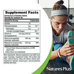 Nature's Plus Nutri-Cal Hearts Chewable Calcium Magnesium and Vitamin D - 120 Chewable Tablets