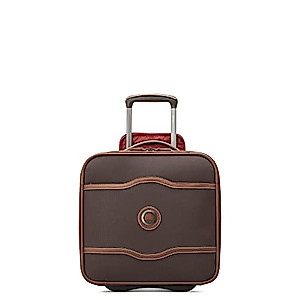 DELSEY PARIS Chatelet 2.0 Softside Luggage Under-Seater with 2 Wheels, Chocolate Brown, Carry on 16 Inch