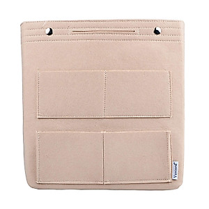 Vercord Felt Tall Long Purse Tote Backpack Bag Insert Organizer Inside for Women Cream Beige