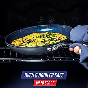 Blue Diamond Cookware Hard Anodized Ceramic Nonstick, 10 Piece Cookware Pots and Pans Set, PFAS-Free, Dishwasher Safe, Oven Safe, Grey