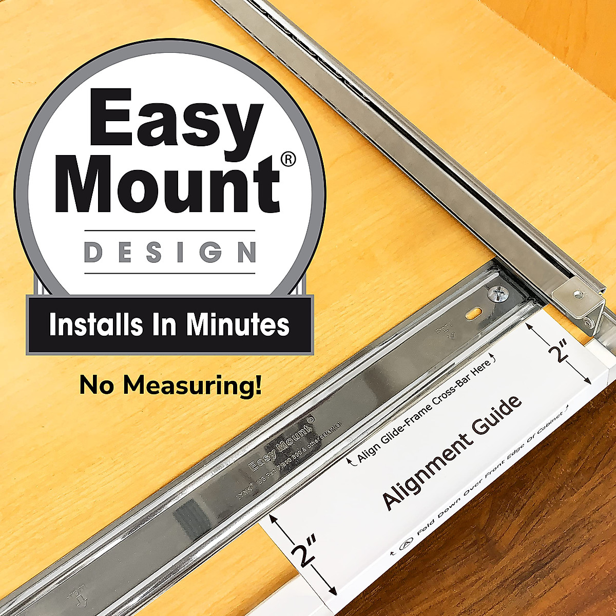 LYNK PROFESSIONAL® SELECT™ Pull Out Cabinet Organizer, 20" x 21" Slide Out Drawers for Kitchen Cabinets - Sliding Pull-Out Pantry Shelves – Home Shelf Organizers - Lifetime Ltd. Warranty, Wood Chrome