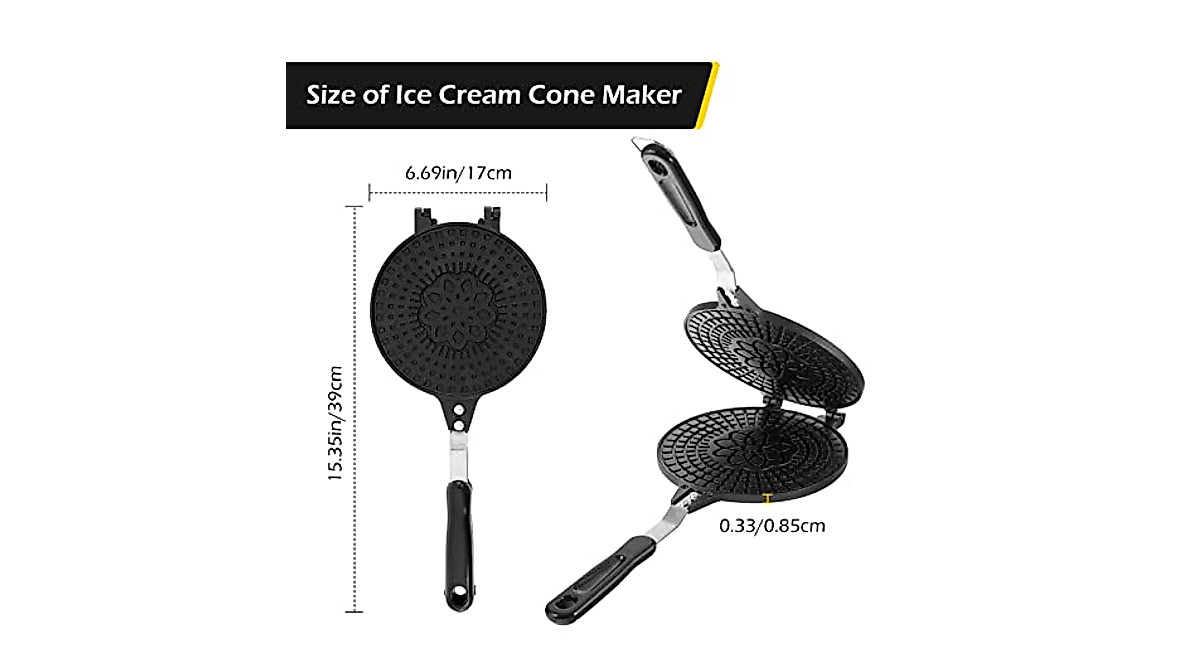 Dyna-Living Waffle Cone Maker Non-Stick Ice Cream Cone Maker