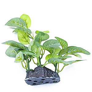 MRTIOO Reptile Artificial Plants, Terrarium Plants Decorations Supplies, Amphibian Habitat Hideout Tank Accessories, Rainforest Ground Plant (H)