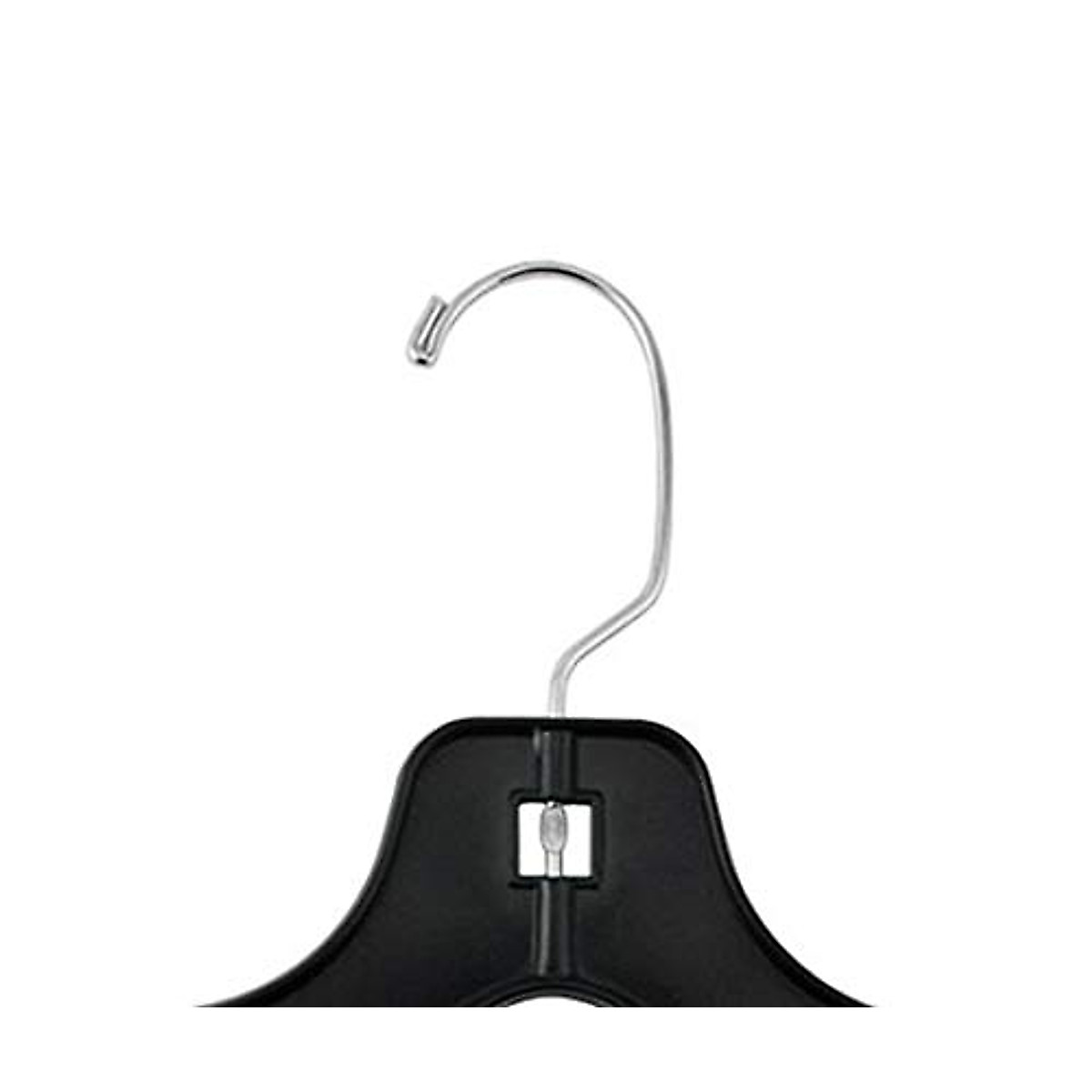 NAHANCO 2505MG Plastic Shirt Hanger, Middle Heavy Weight, 17", Black with Molded Rubber Grippers and Chrome Hook, Black (Pack of 100)