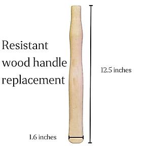 2 pack Wood Sledge hammer handle replacement for 2, 3 and 4 lb Complete Set with Wooden and Steel Wedges - Wood replacement ball pien hammer handle - Wood tool handle - Wooden handle hammers in bulk