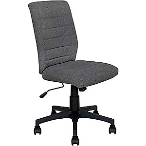 Ergonomic Home Office Desk Chair – Computer Mesh Adjustable Task Swivel Tilt Tension Armless Cushion Mid-Fiber Mesh Lumbar Support (Dark Gray)