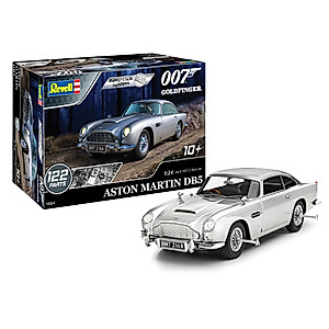 Revell 14554 Aston Martin DB5 James Bond 007 Goldfinger 1:24 Scale 122-Piece Skill Level 2 Model Car Building Kit, Silver