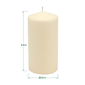 Stonebriar SB-SP-3548A Tall 3 x 6 Inch Unscented Ivory Pillar Candle Set, Set of 6, 3x6