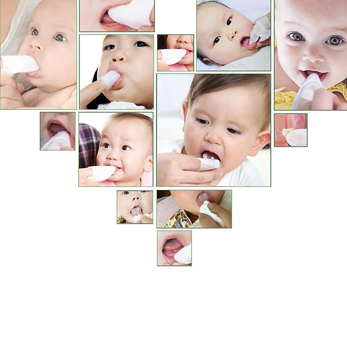 Zmmyr 120Pcs Baby Teeth Soft Gauze Finger Clean Oral Hygiene Tongue Milk Stain Cleaning for 0-2 Years Old