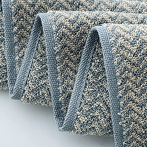 Pidada Hand Towels Set of 2 Wave Striped Pattern 100% Cotton Soft Absorbent Decorative Towel for Bathroom 13.4 x 29.1 Inch (Grey)