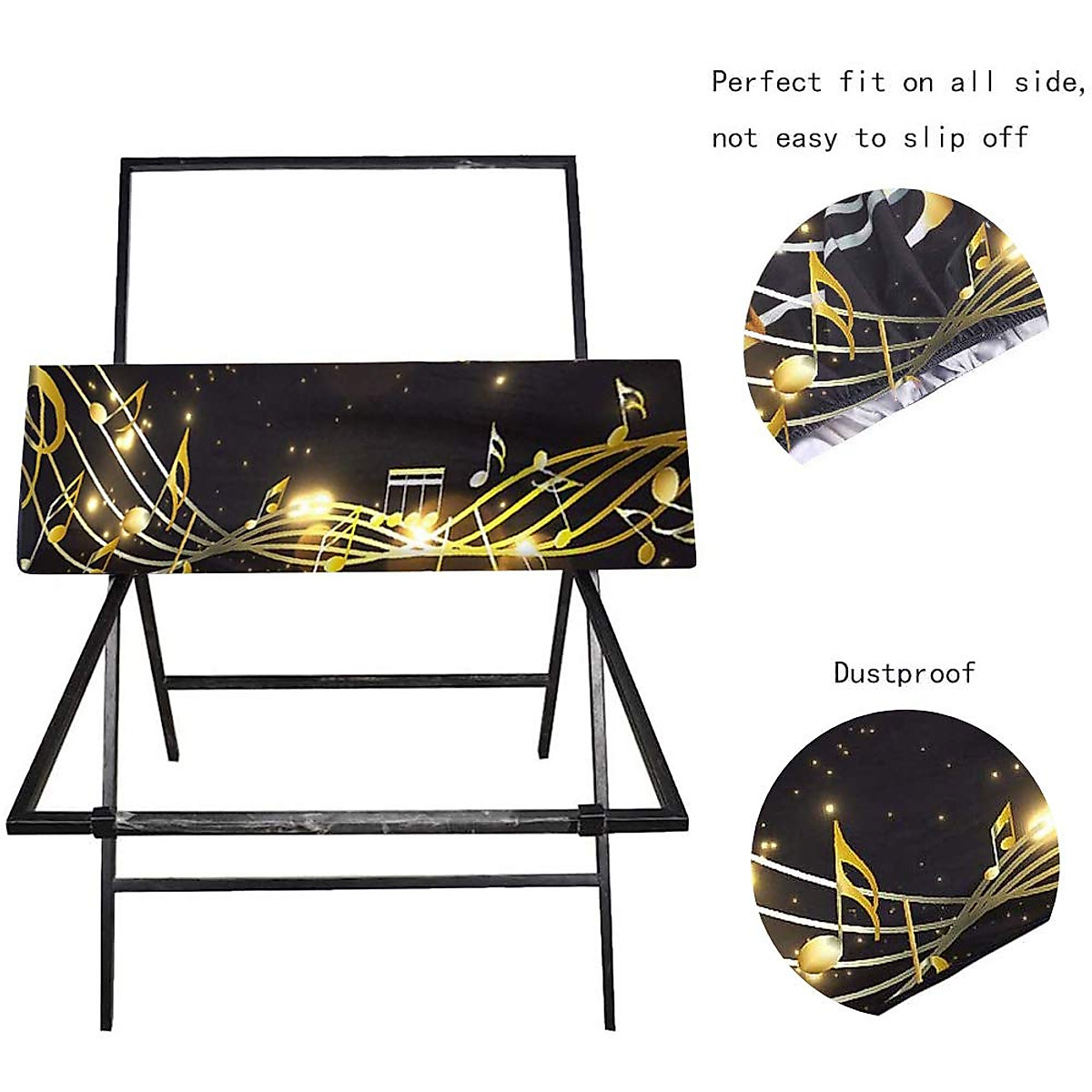 Piano Keyboard Dust Cover For 61/88 Keys,Piano Cover,Keyboard Dust Cover,Adjustable Electric/Digital Piano Stretchable Protective Keyboard Cover with Elastic band Design,Piano Accessories