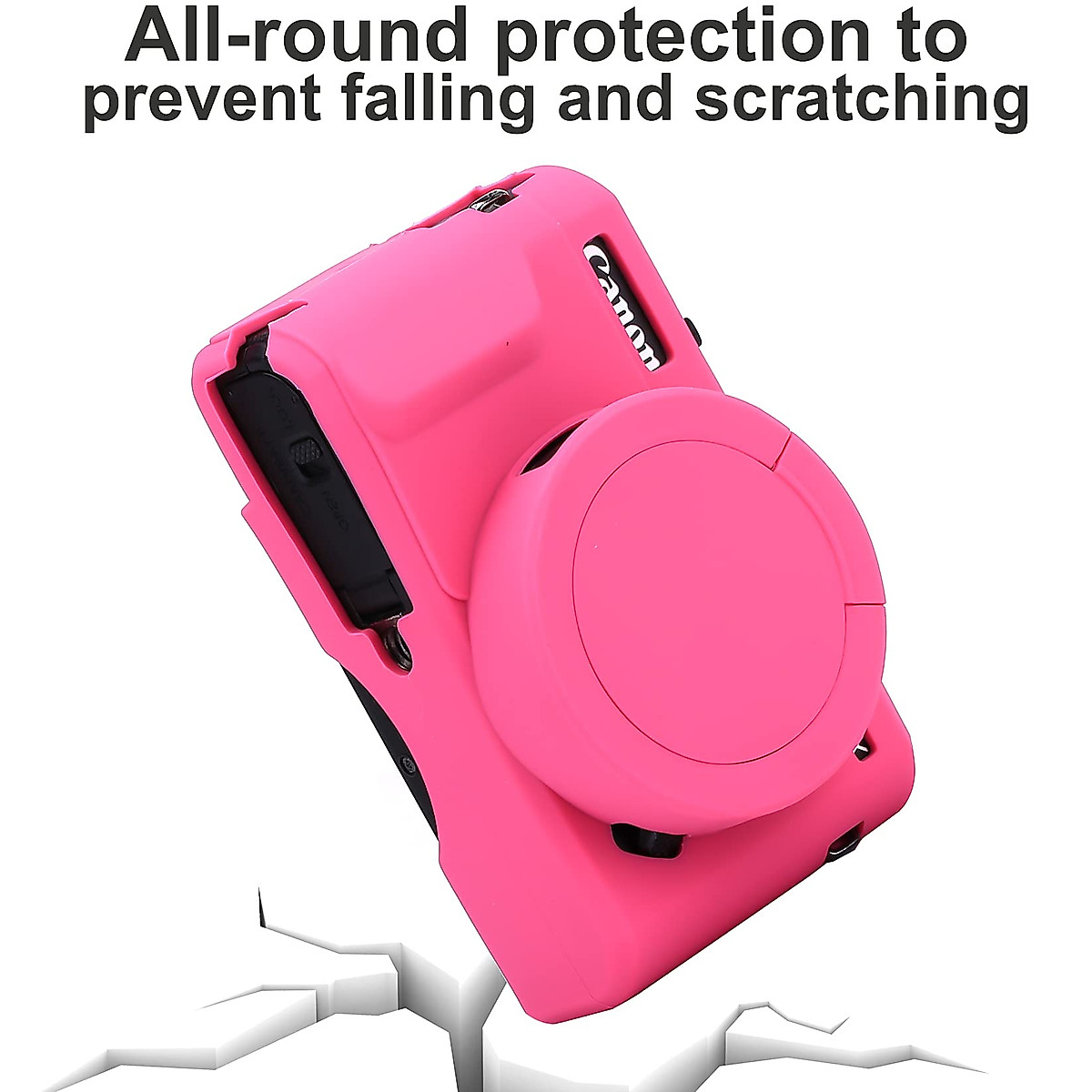 G7X Mark II G7X Removable Lens Cover Silicone Cover Rubber Soft Camera Case Cover for Canon PowerShot G7X II G7X (Rosered)