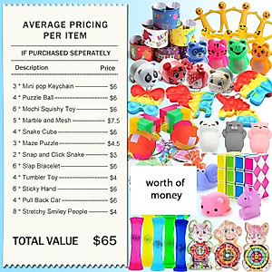 56 Pcs Party Favors for Kids 3-5 4-8 8-12, Treasure Chest Carnival Prize Box Toys for Classroom, Pinata Stuffers Goodie Bag Filler Easter Egg Fillers, Small Bulk Toys for Boys Girls Birthday Gift