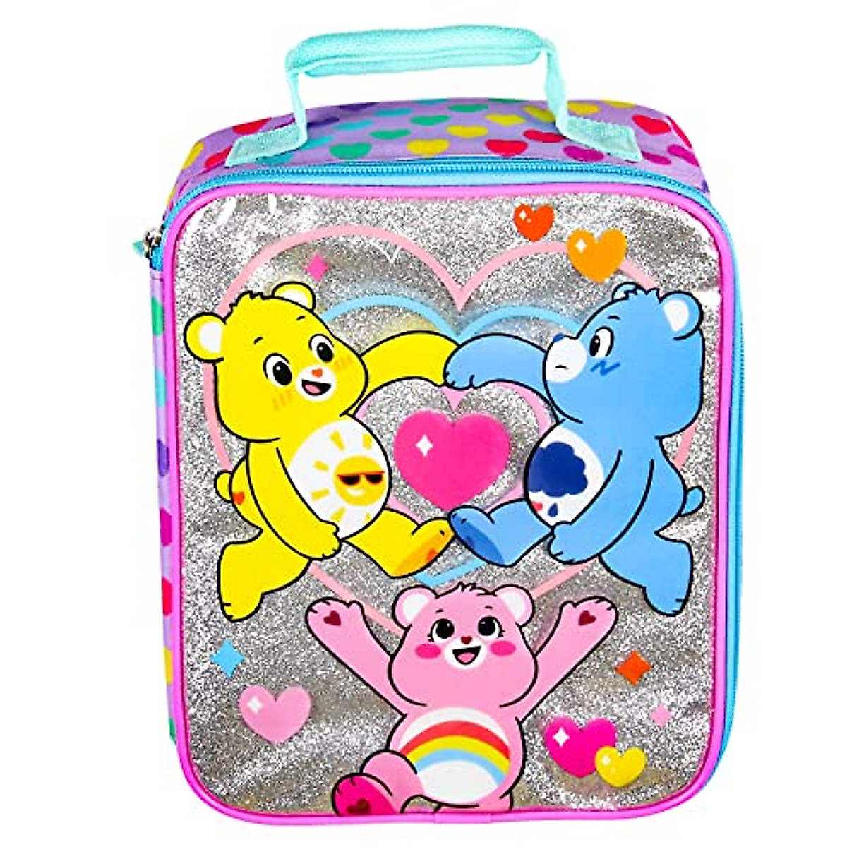 Carebears Lunch Tote Clear Design With Iridescent Underlay Lunch Bag Box