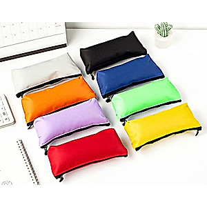 HappyDaily 8 Pack Beautiful Pencil case Pen bag or Cosmatic bag Makeup case or Coin Purse Pouch (Red/Purple/Yellow/Orange/Green/White/Blue/Black)