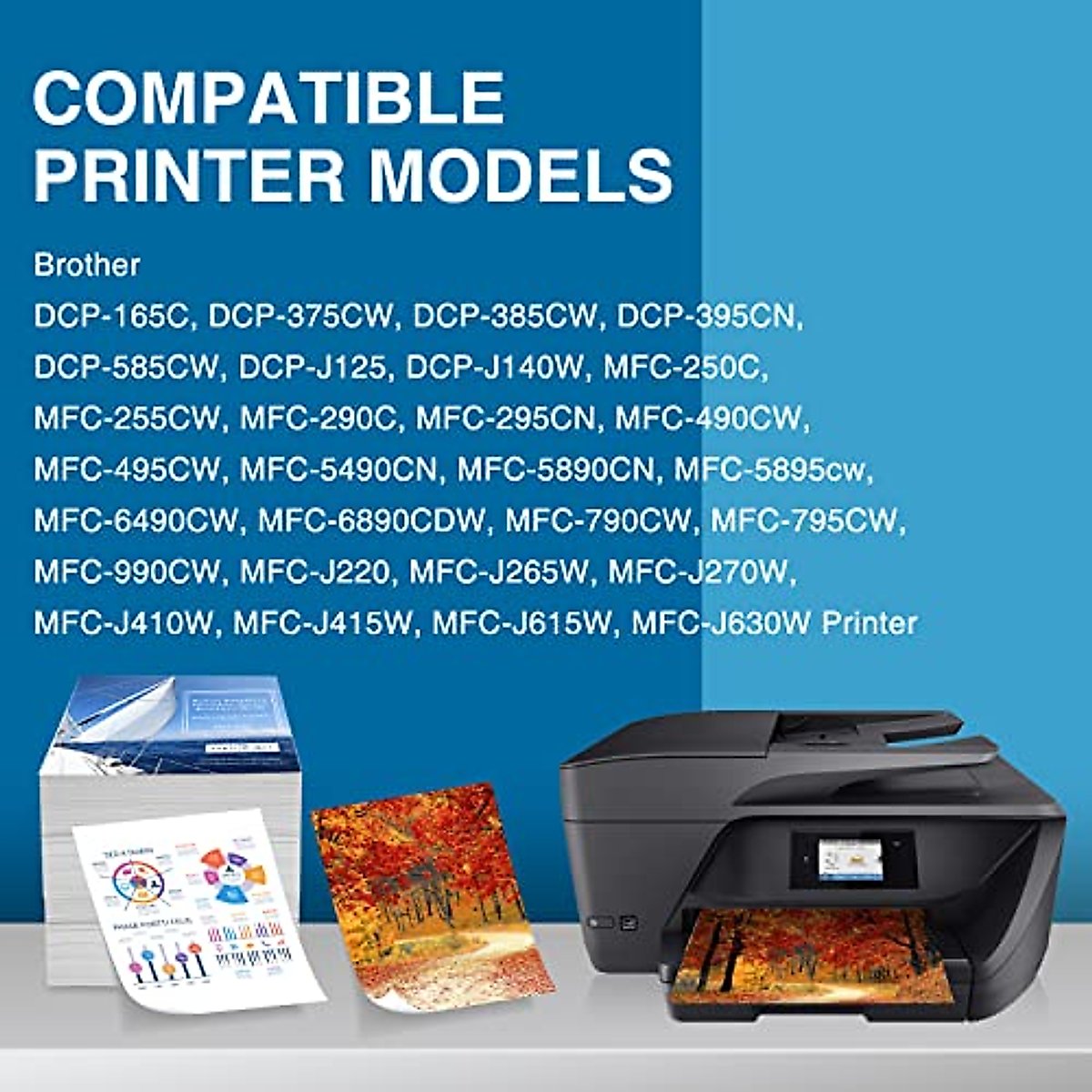 Paeolos Compatible Ink Cartridges Replacement for Brother LC61 for use with MFC-J615W MFC-5895CW MFC-290C MFC-5490CN MFC-790CW MFC-J630W, 6 Packs (Black)