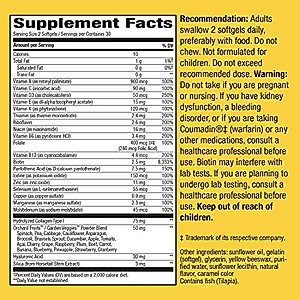 Nature's Way Alive! Hair, Skin & Nails Multivitamin with Biotin and Collagen, 60 Softgels