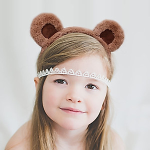 Degpum Brown Bear Ears Headband, Costume Headwear for Girls Women Men, Cute Headband Animal Headband for Party Costume Cosplay Decoration Makeup Washing Face Costume